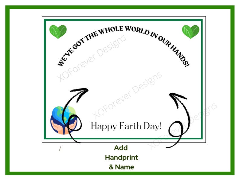 Earth Day Whole World in My Hands | Handprint Craft | Earth Day Craft ...