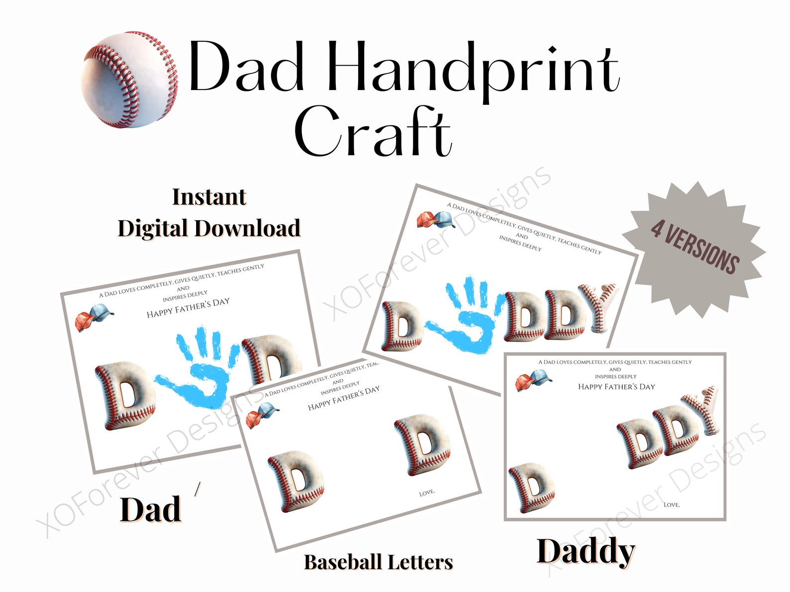 Baseball Father's Day | Father's Day Handprint Craft | Father's Day ...