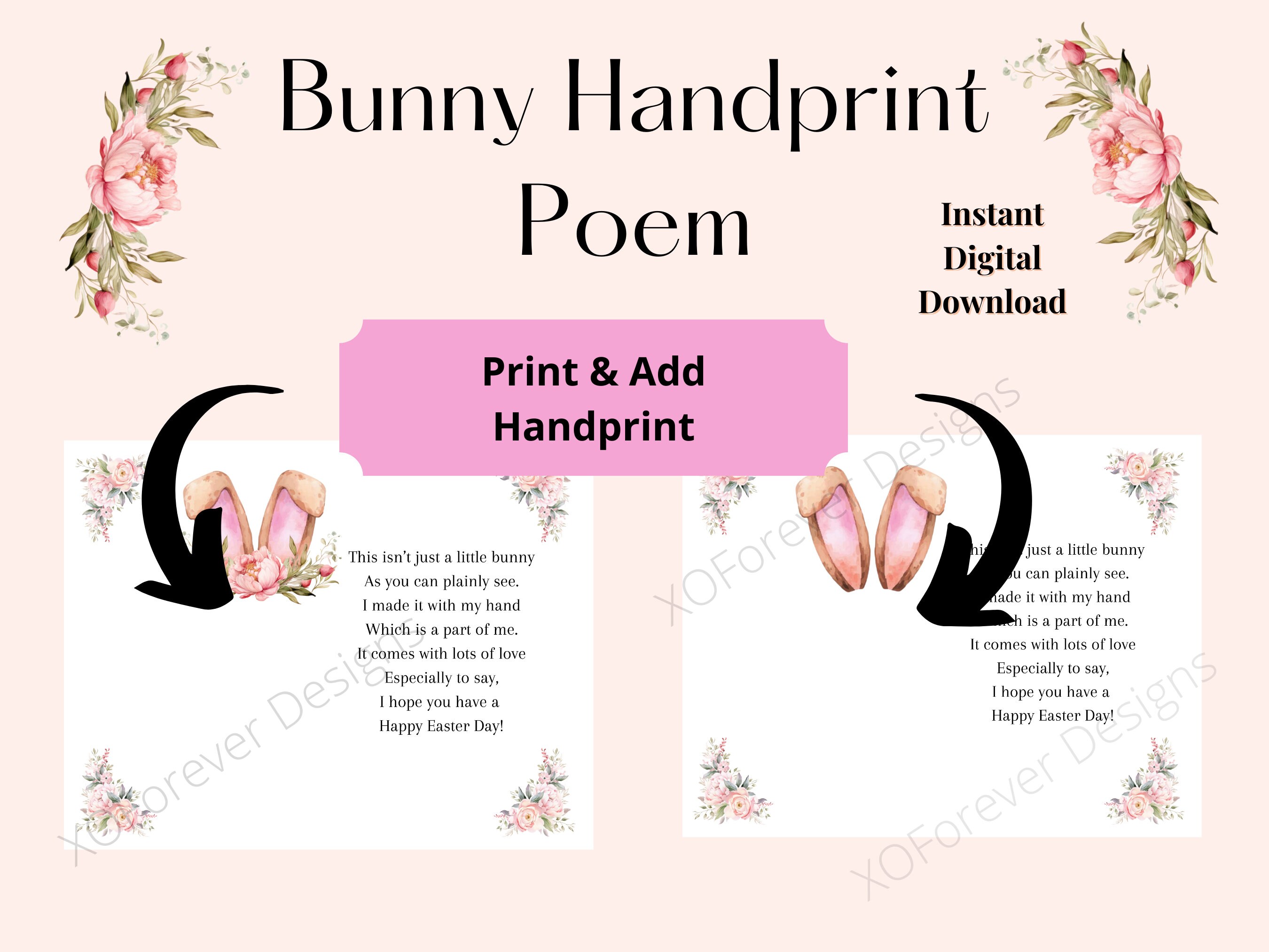 Bunny Handprint Craft | Easter Handprint Craft | Handprint Craft | Kids ...