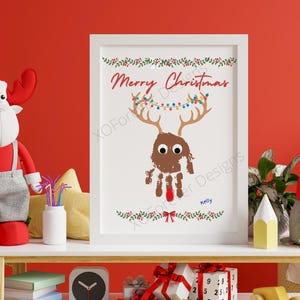Reindeer Handprint | Christmas Handprint | Reindeer Craft | Christmas ...