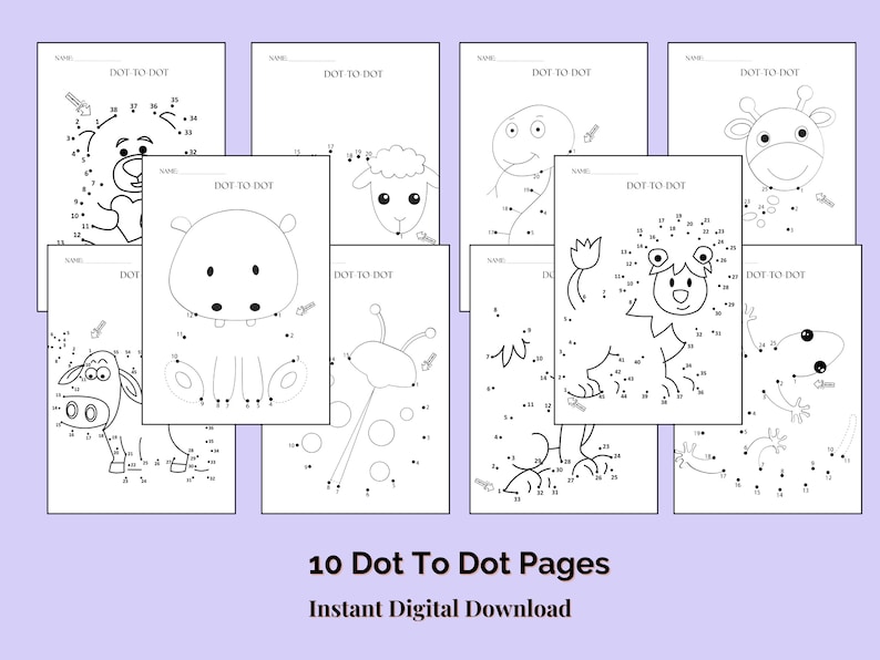 Animal Dot-to-dot Worksheets | Connect the Dots | Dot to Dot | Fine ...