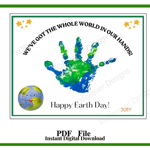 Earth Day Whole World in My Hands | Handprint Craft | Earth Day Craft ...