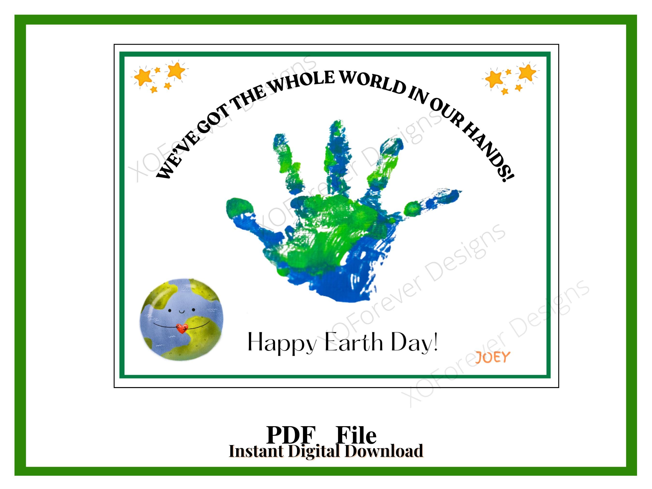 Earth Day Whole World in My Hands | Handprint Craft | Earth Day Craft ...