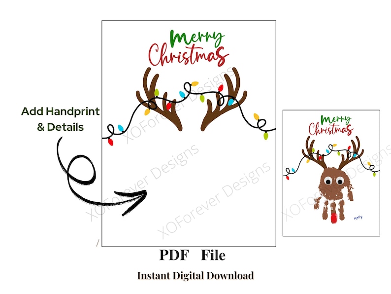 Reindeer Handprint | Christmas Handprint | Reindeer Craft | Christmas ...