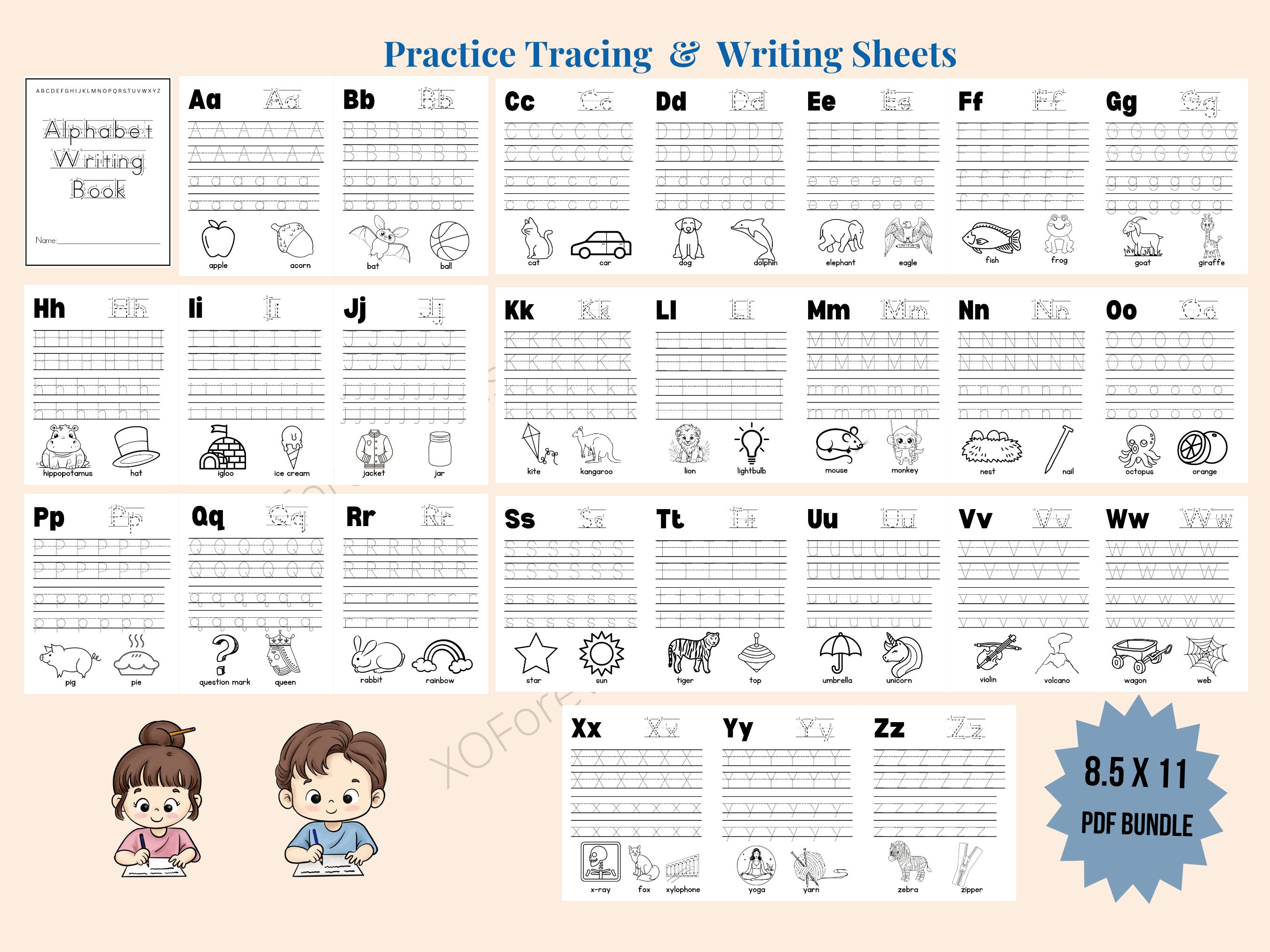 Alphabet Tracing Bundle Tracing Alphabet Tracing Worksheets Busy Book ...