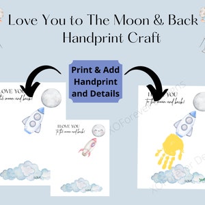 Love You to the Moon | Handprint Craft | Rocket Handprint | Handprint ...