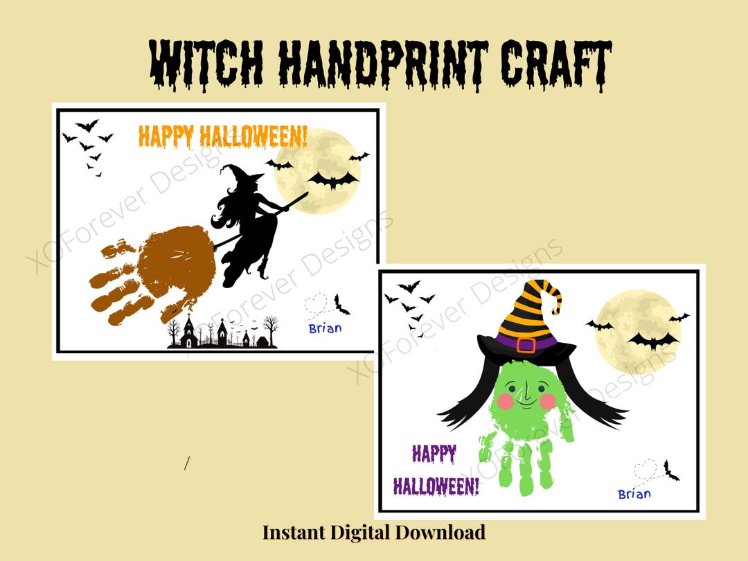 Witch Handprint Art | Halloween Handprint |fall Art Craft | Preschool ...