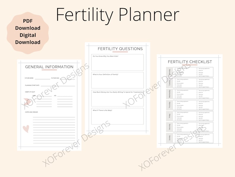 Fertility Planner | Printable Fertility Planner | Period Tracker ...