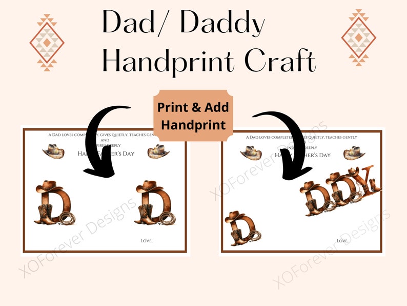 Cowboy Father's Day | Father's Day Handprint Craft | Father's Day Poem ...