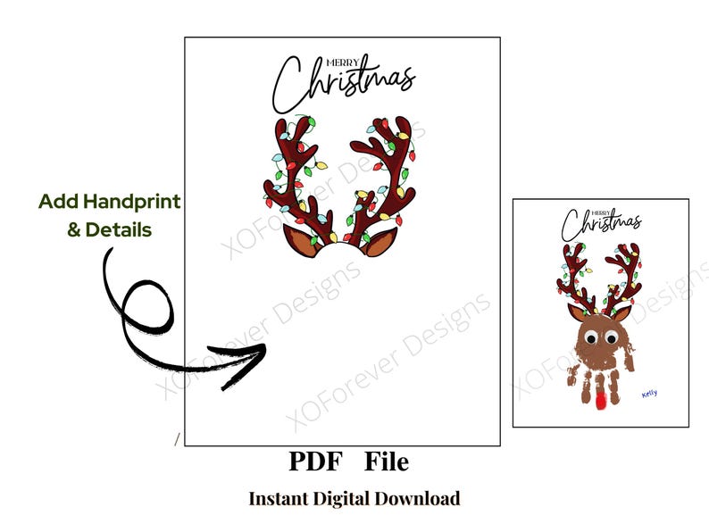 Reindeer Handprint | Christmas Handprint | Reindeer Craft | Christmas ...