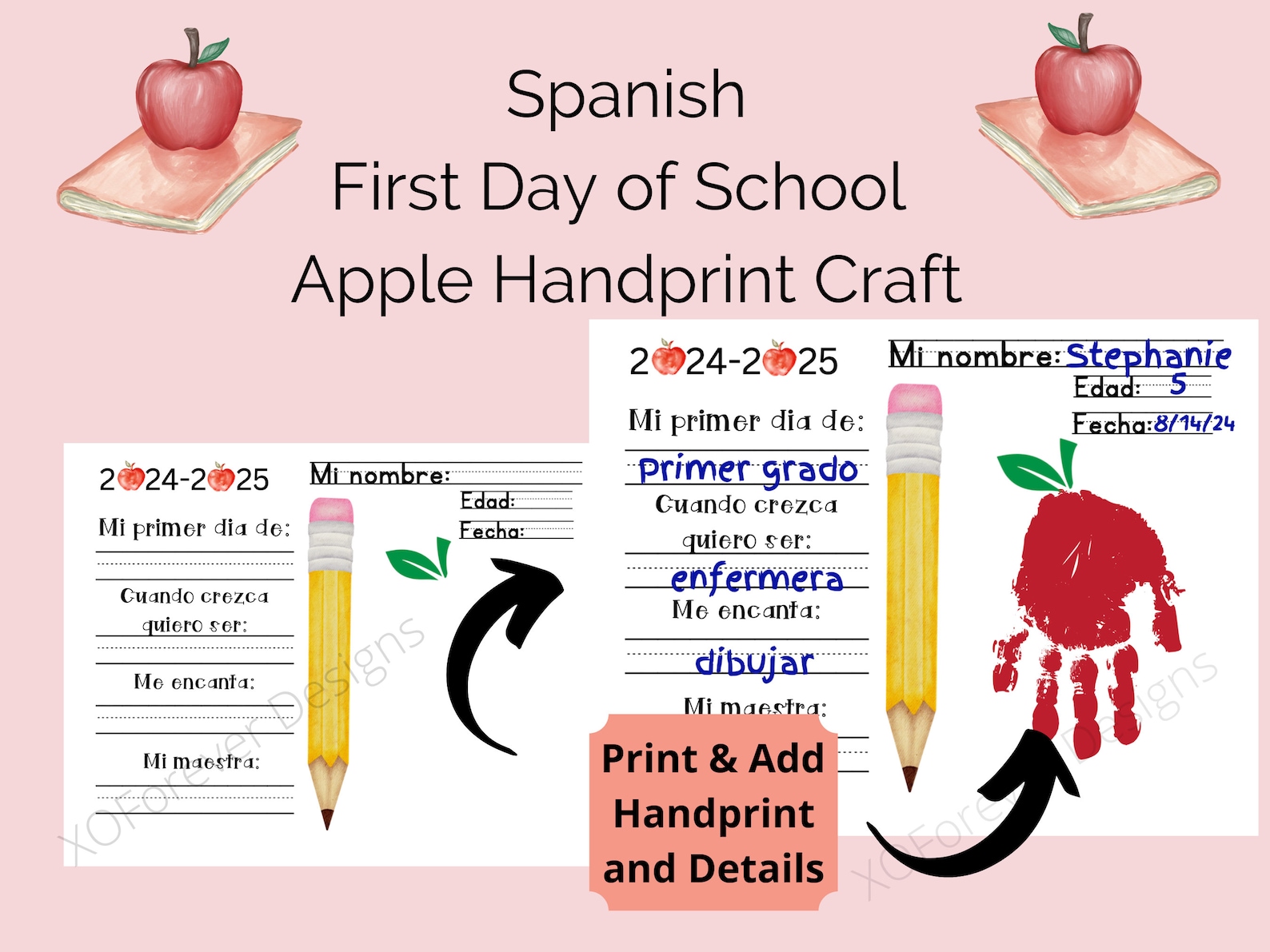 Spanish First Day of School Handprint Memory Book Teacher Resources ...