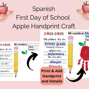 Spanish First Day of School Handprint | Memory Book | Teacher Resources ...