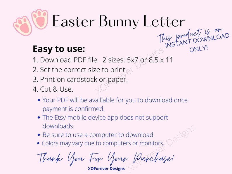Easter Bunny Letter | Letter From the Easter Bunny | Kids Easter Gift ...