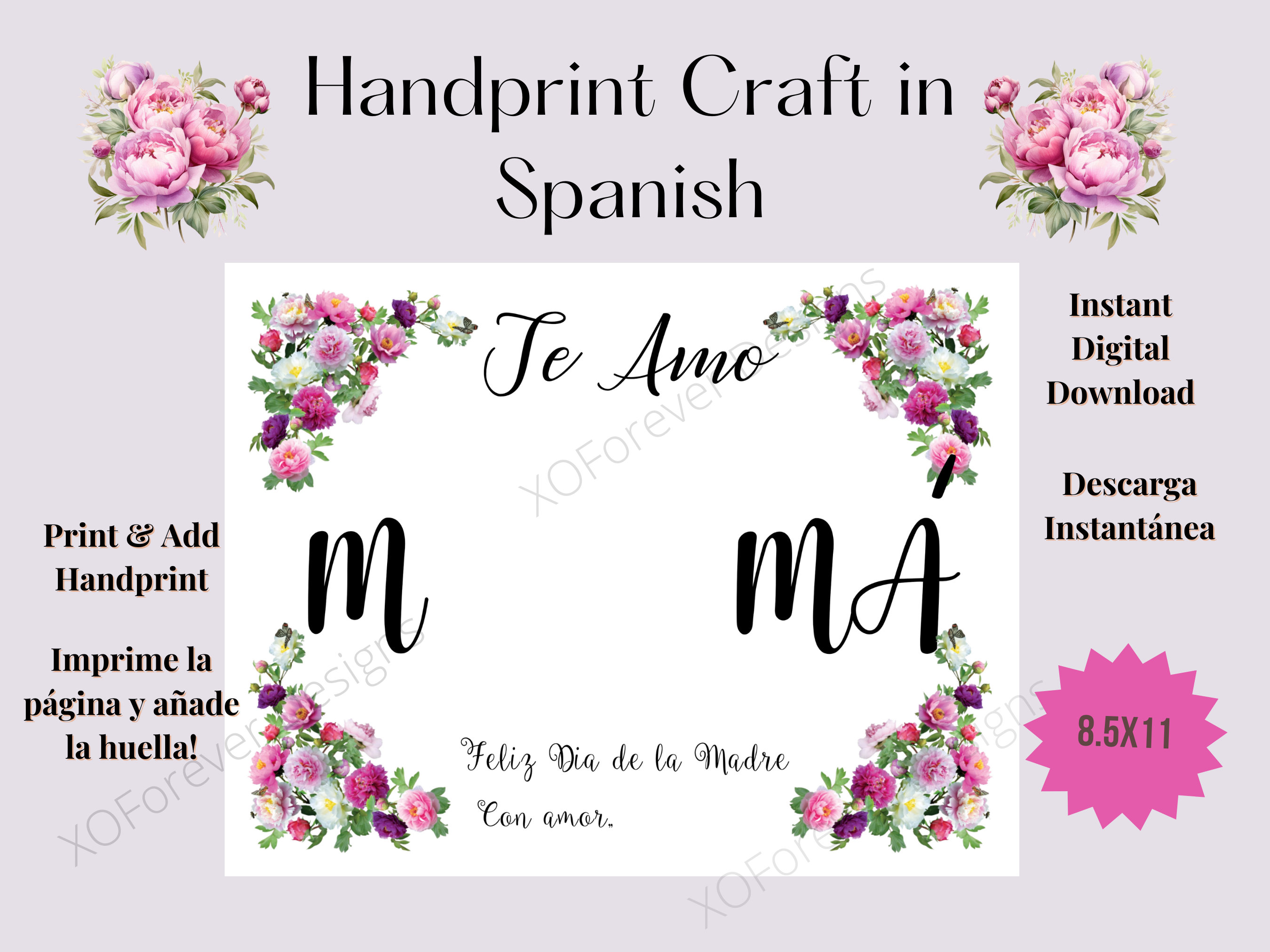 Spanish Mother's Day Gift | Regalo Para Mama | Handprint Craft | Dia De ...
