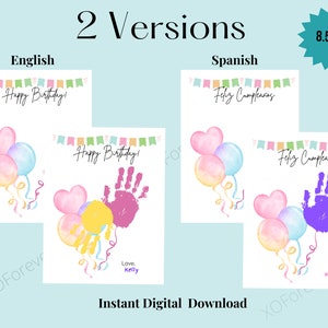 Birthday Handprint | Handprint Craft | Handprint Keepsake | Handprint ...