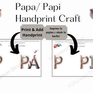 Baseball Papa/papi | Papa/papi Handprint Craft | Feliz Dia Del Padre ...