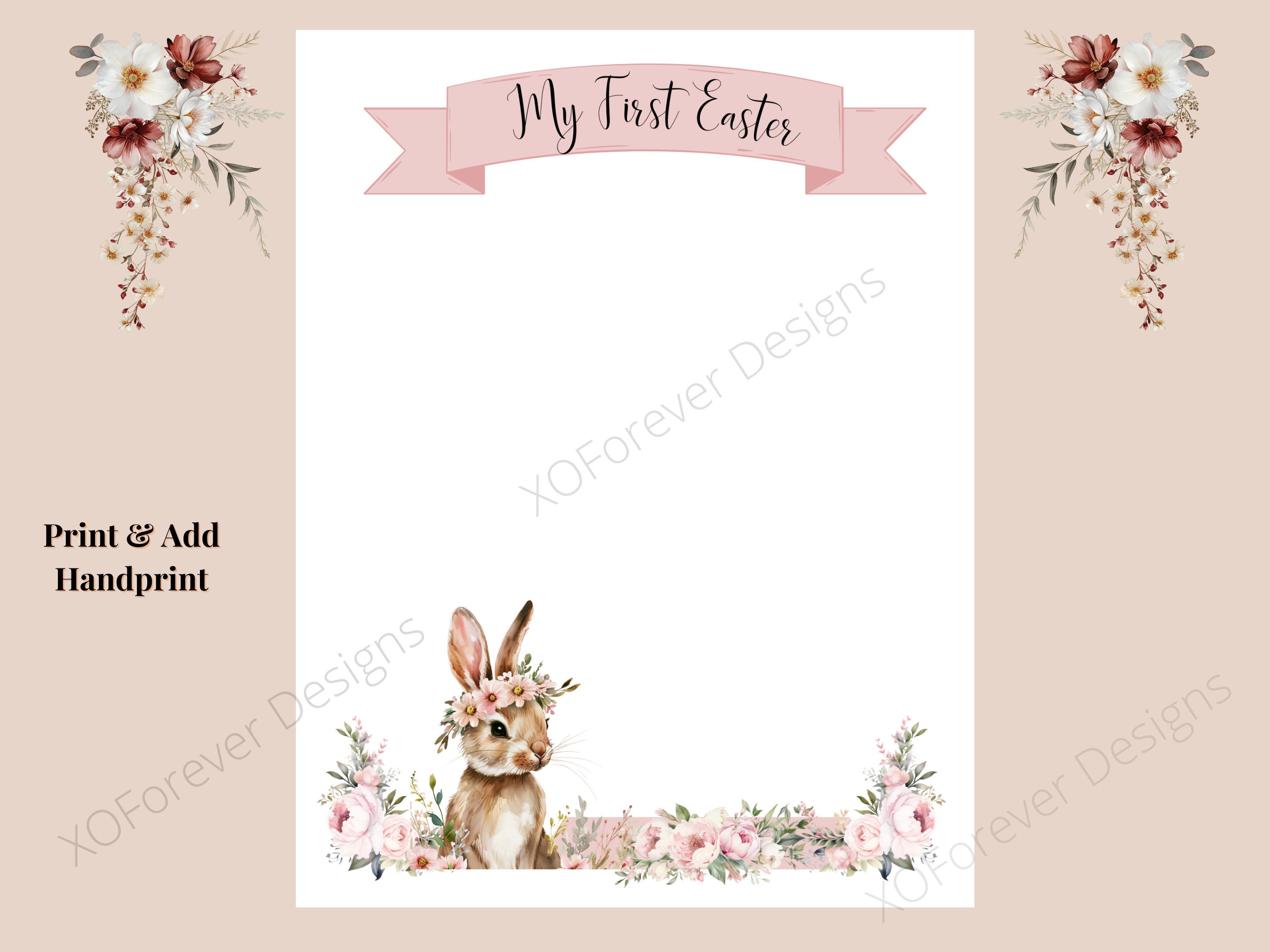 My First Easter Handprint Footprint | Baby's First Easter | Boys First ...