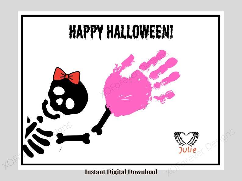 Skeleton Handprint Art Halloween Handprint fall Art Craft Preschool ...