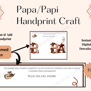 Cowboy Papa/papi | Papa/papi Handprint Craft | Feliz Dia Del Padre ...