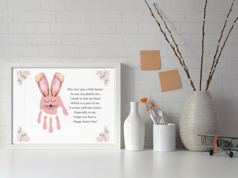 Easter Bunny Handprint Craft | Easter Handprint Craft | Handprint Craft ...