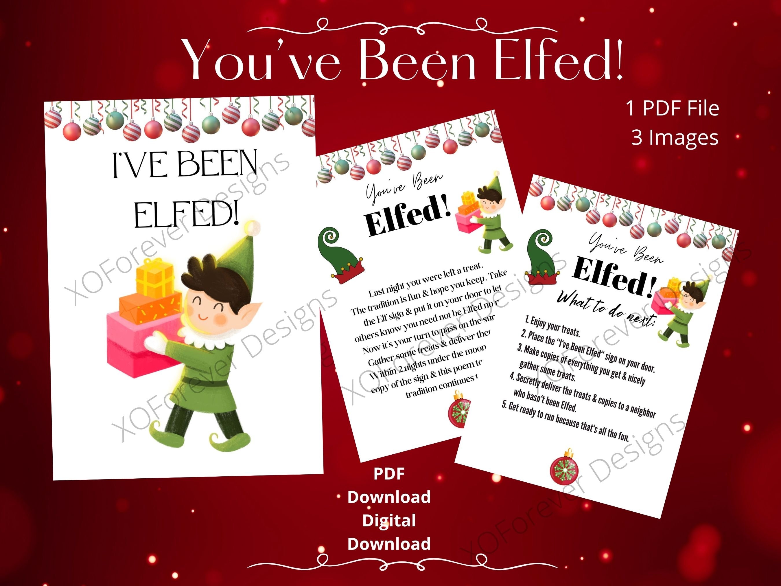 You've Been Elfed Christmas Elf Printable Christmas - Etsy