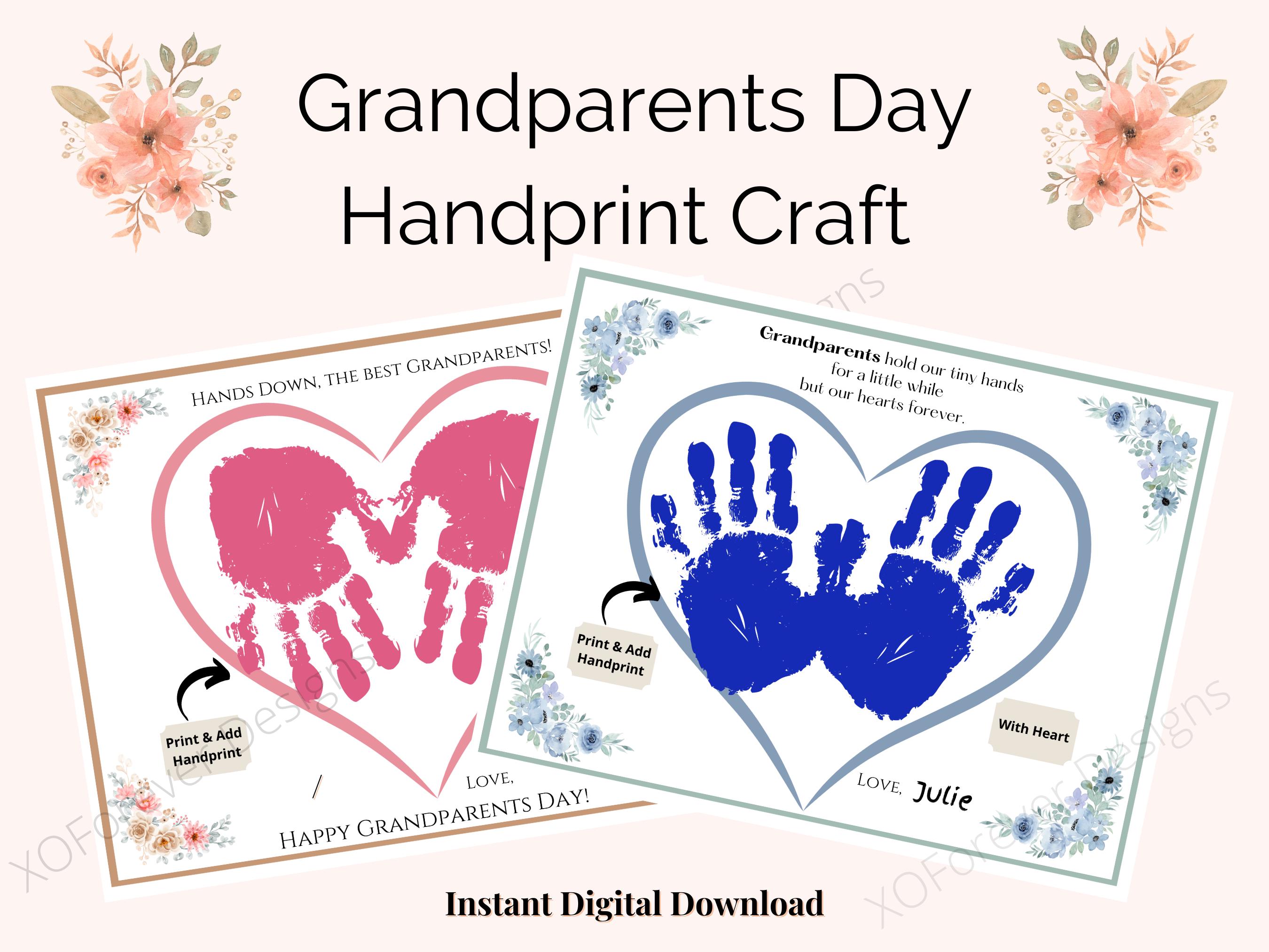 Grandparents Day Handprint Happy Grandparents Day Tiny Hands DIY ...