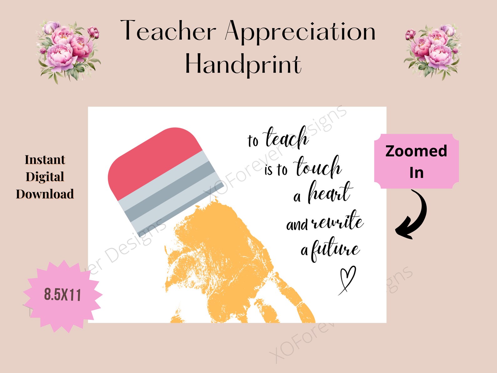 Teacher Appreciation Week Printable Handprint Art | Handprint Art for ...