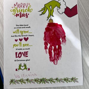 Grinch Handprint | Grinchmas | Christmas Handprint | Grinch Ornament ...