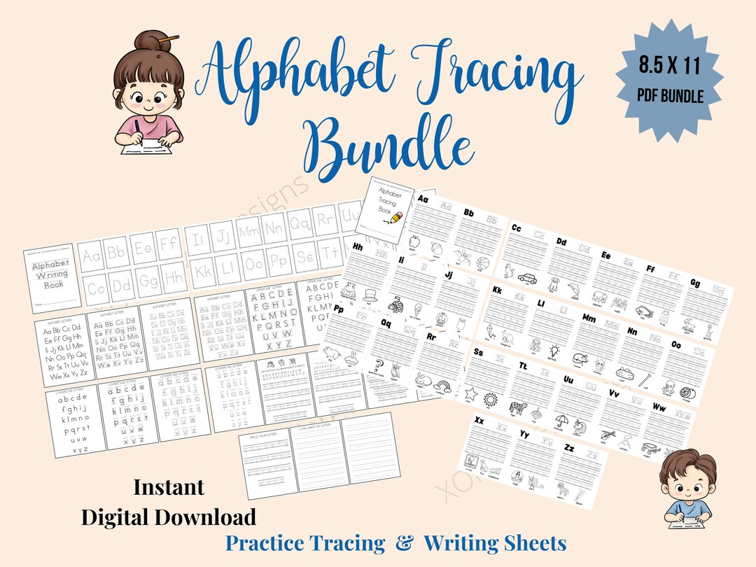 Alphabet Tracing Bundle | Tracing Alphabet | Tracing Worksheets | Busy ...