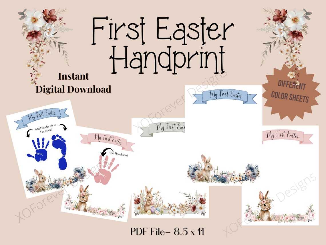 My First Easter Handprint Footprint | Baby's First Easter | Boys First ...