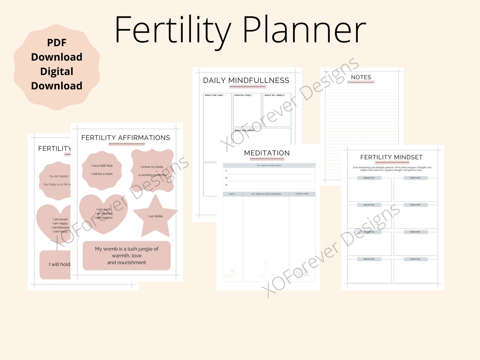 Fertility Planner | Printable Fertility Planner | Period Tracker ...