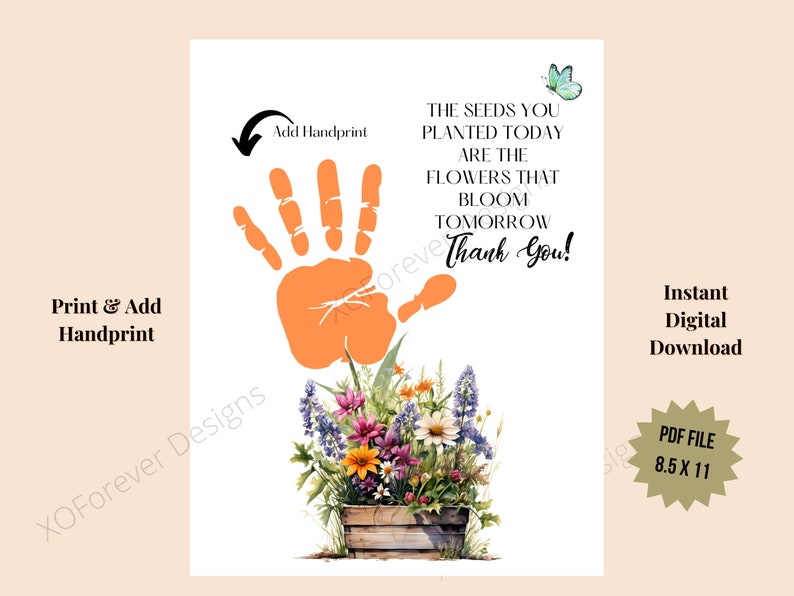 Teacher Appreciation Week Printable Handprint Art | Teachers the Plant ...
