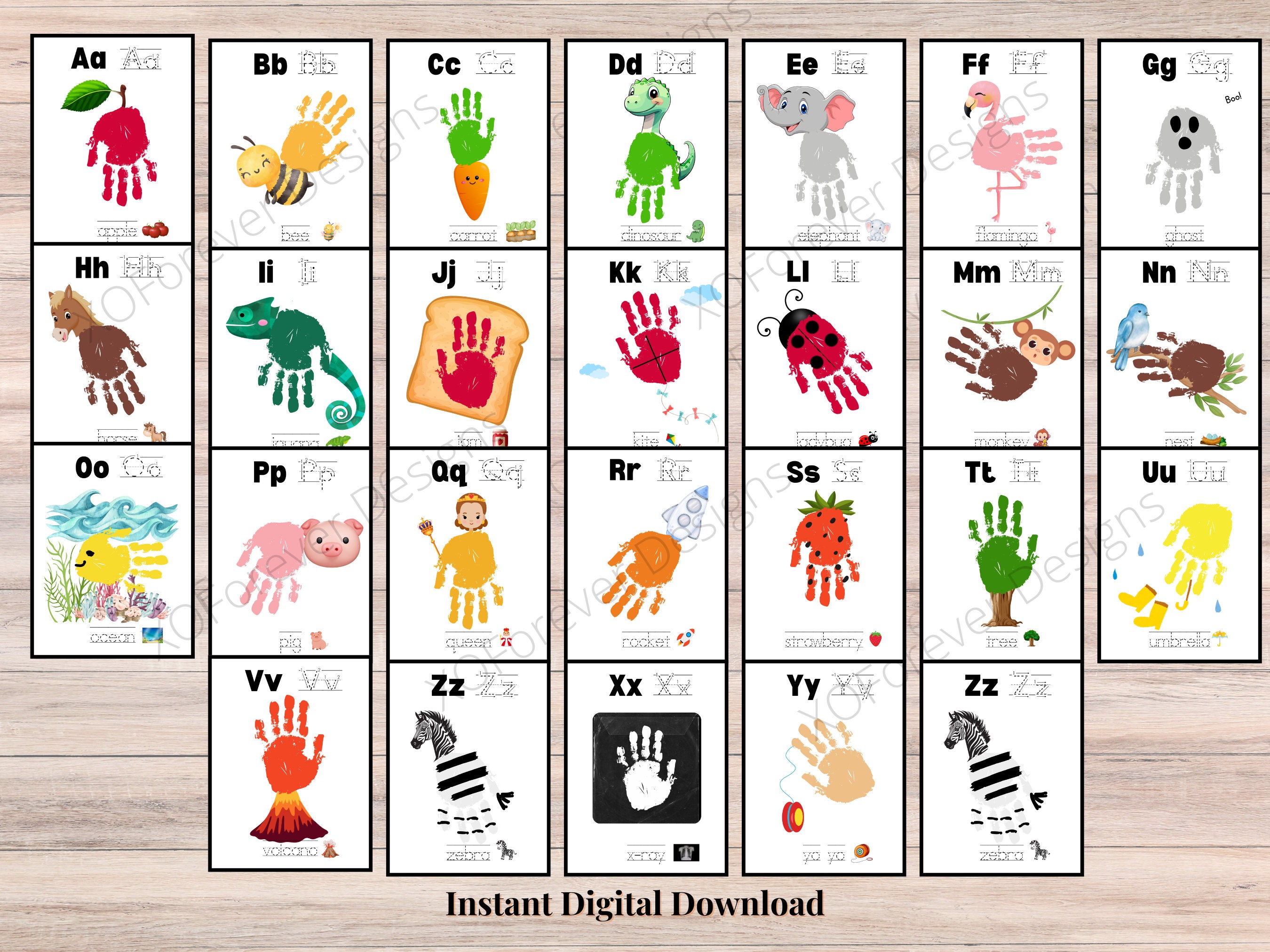 ABC Handprint Art Craft Teacher Resources Hello Preschool handprint Art ...