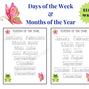 Educational Busy Book | Days of the Week Worksheets | Months of the ...