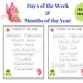 Educational Busy Book Days of the Week Worksheets Months of the Year ...