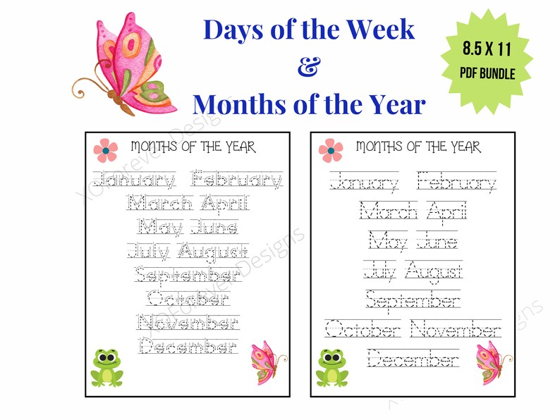 Educational Busy Book | Days of the Week Worksheets | Months of the ...