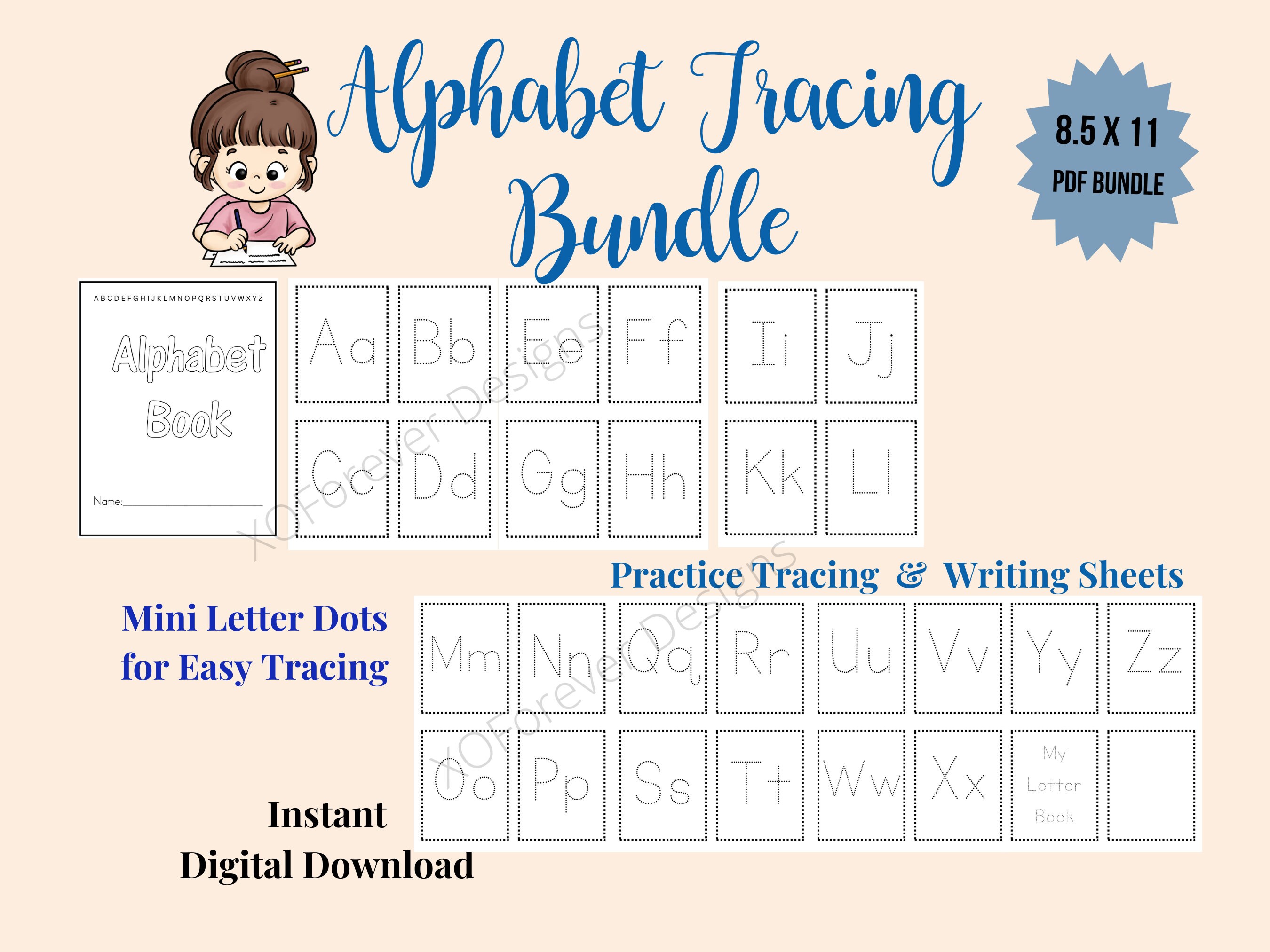 Alphabet Tracing Bundle Tracing Alphabet Tracing Worksheets Busy Book ...