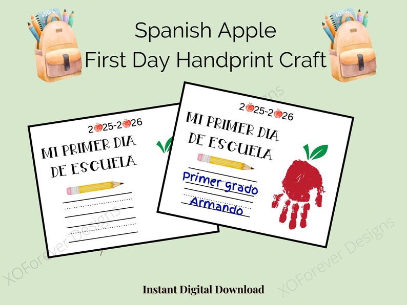 Spanish First Day of School Handprint | Memory Book | Teacher Resources ...