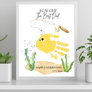 Father's Day Handprint Fishing | Grandpa Handprint | Dad Gift From Kids ...