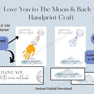 Love You to the Moon | Handprint Craft | Rocket Handprint | Handprint ...