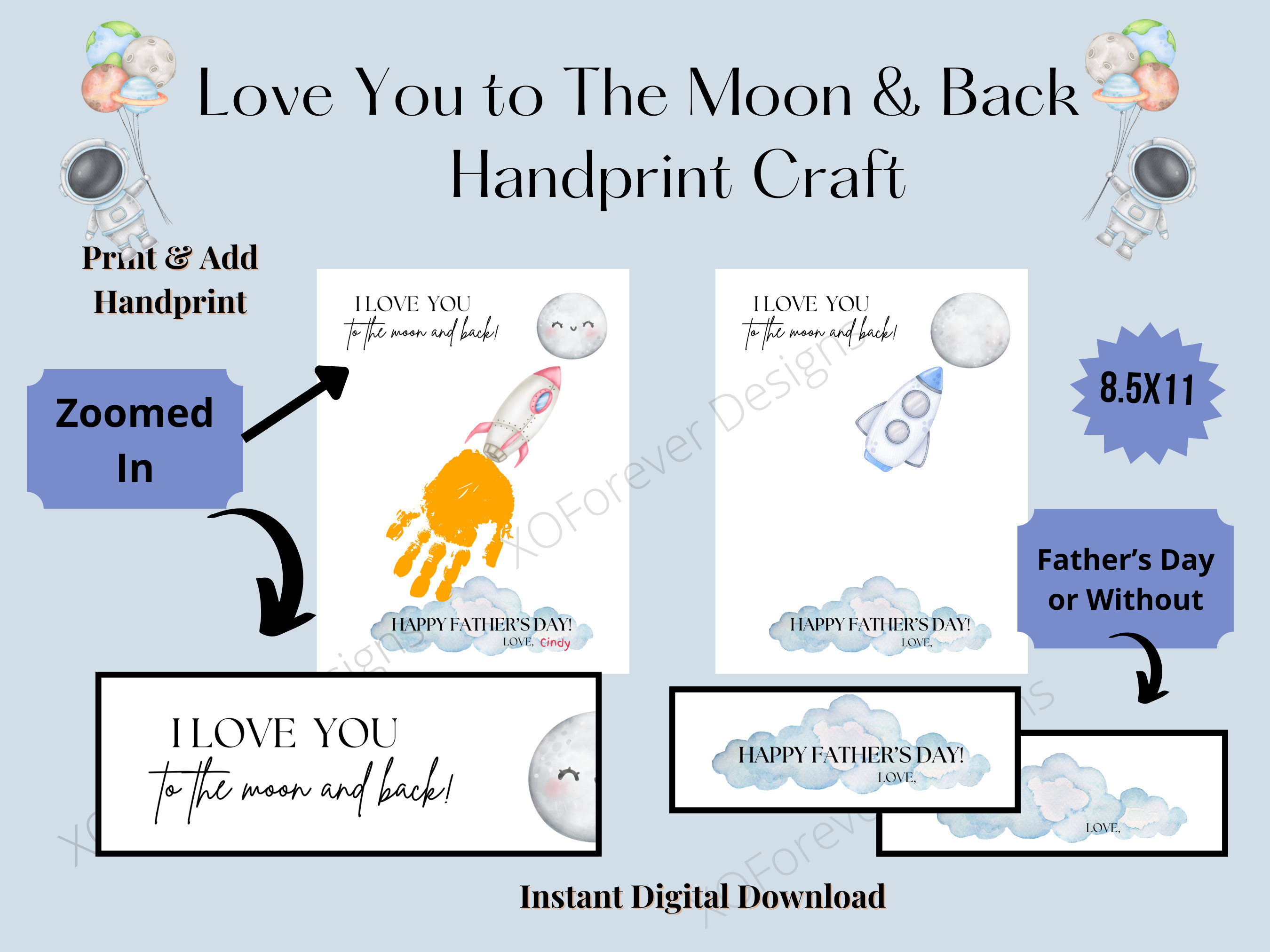 Love You to the Moon Handprint Craft Rocket Handprint Handprint ...