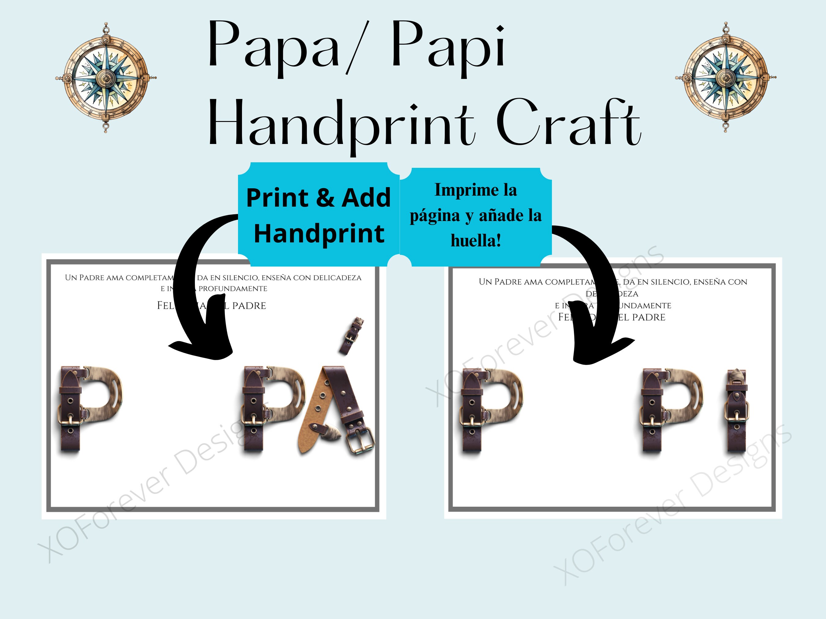 Papa/papi Father's Day | Papa/papi Handprint Craft | Feliz Dia Del ...