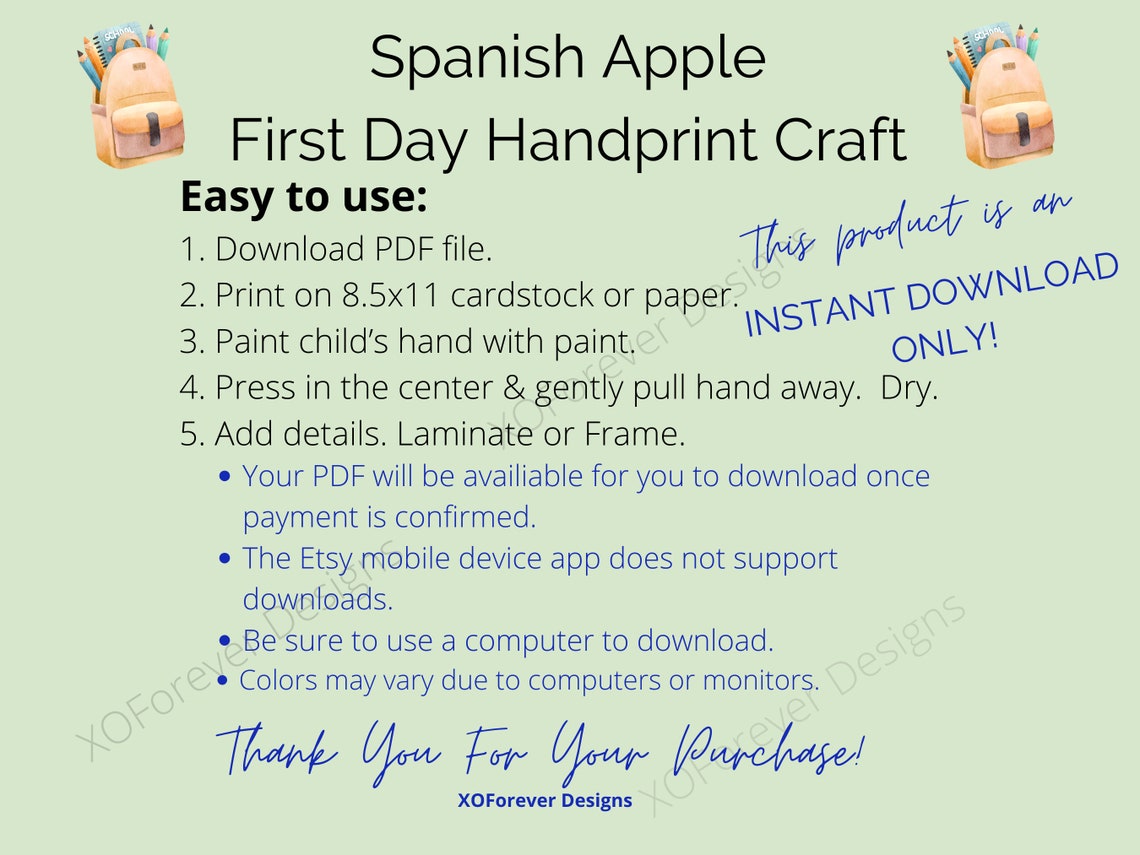 Spanish First Day of School Handprint | Memory Book | Teacher Resources ...
