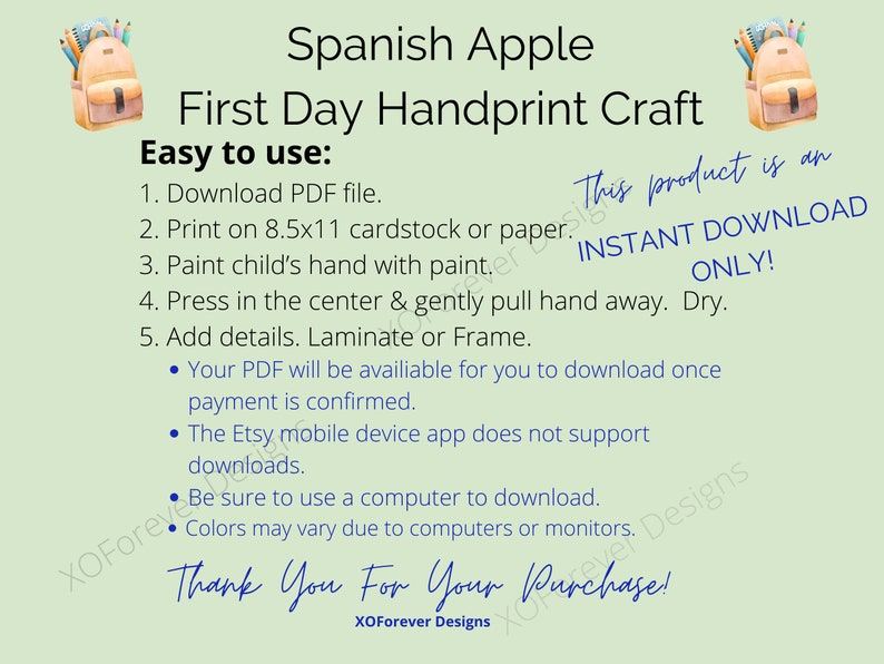 Spanish First Day of School Handprint | Memory Book | Teacher Resources ...