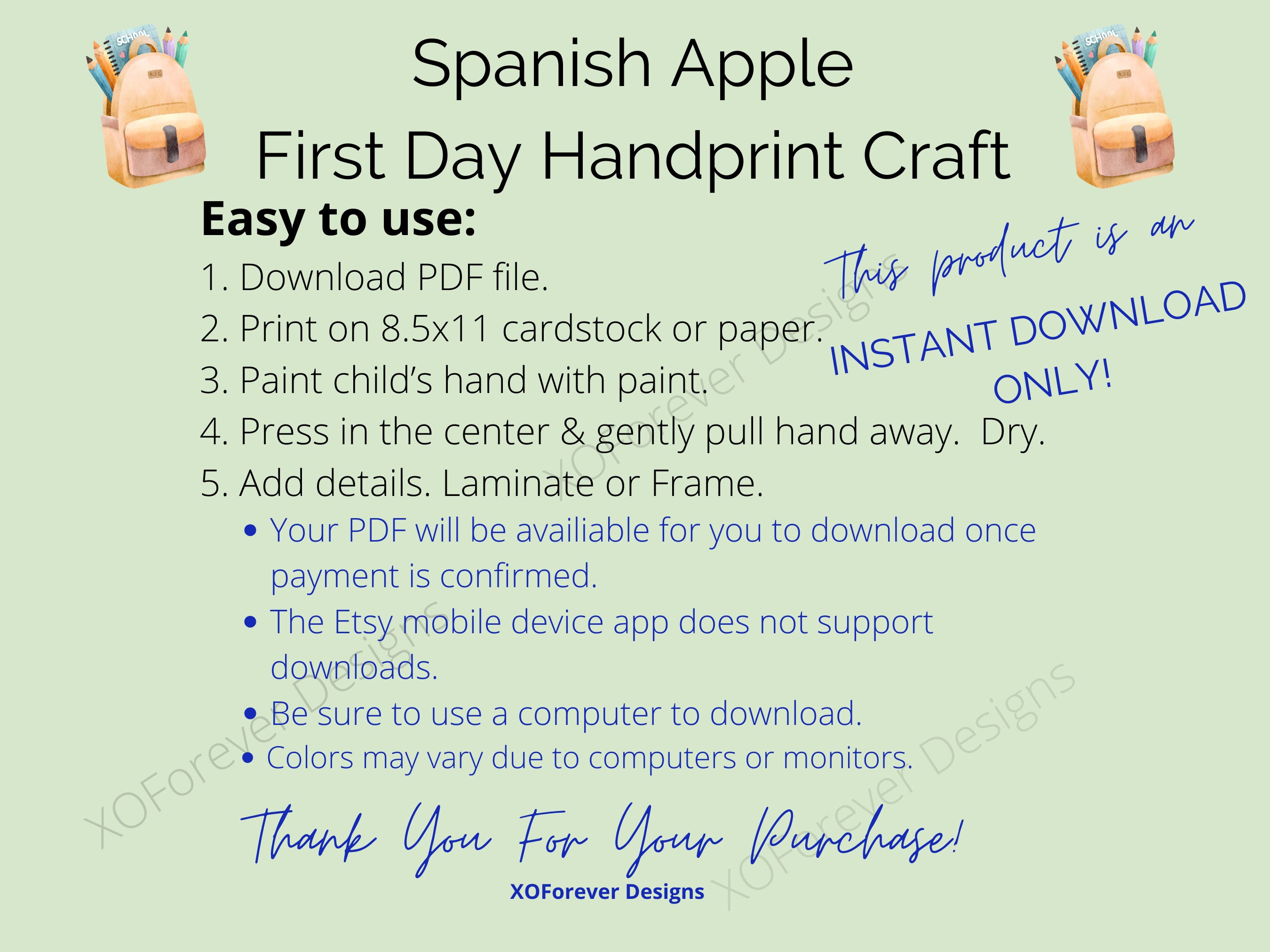 Spanish First Day of School Handprint | Memory Book | Teacher Resources ...