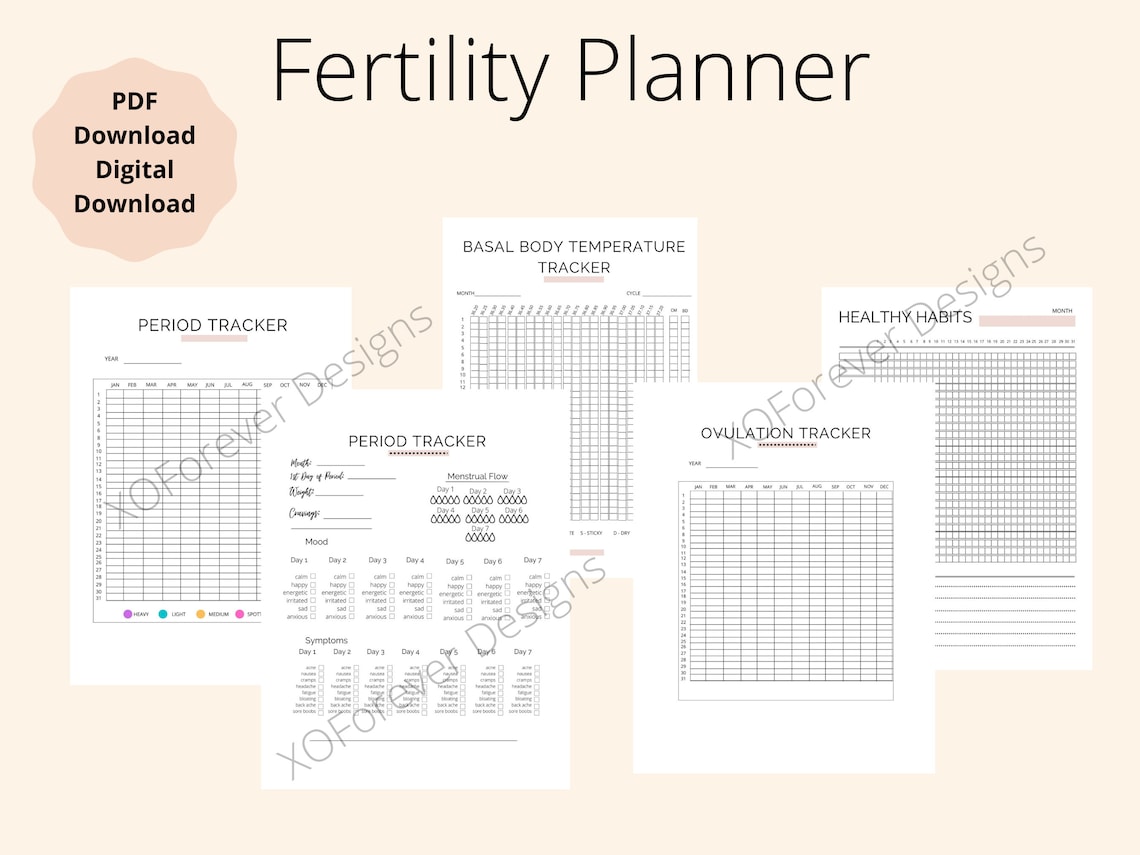 Fertility Planner | Printable Fertility Planner | Period Tracker ...