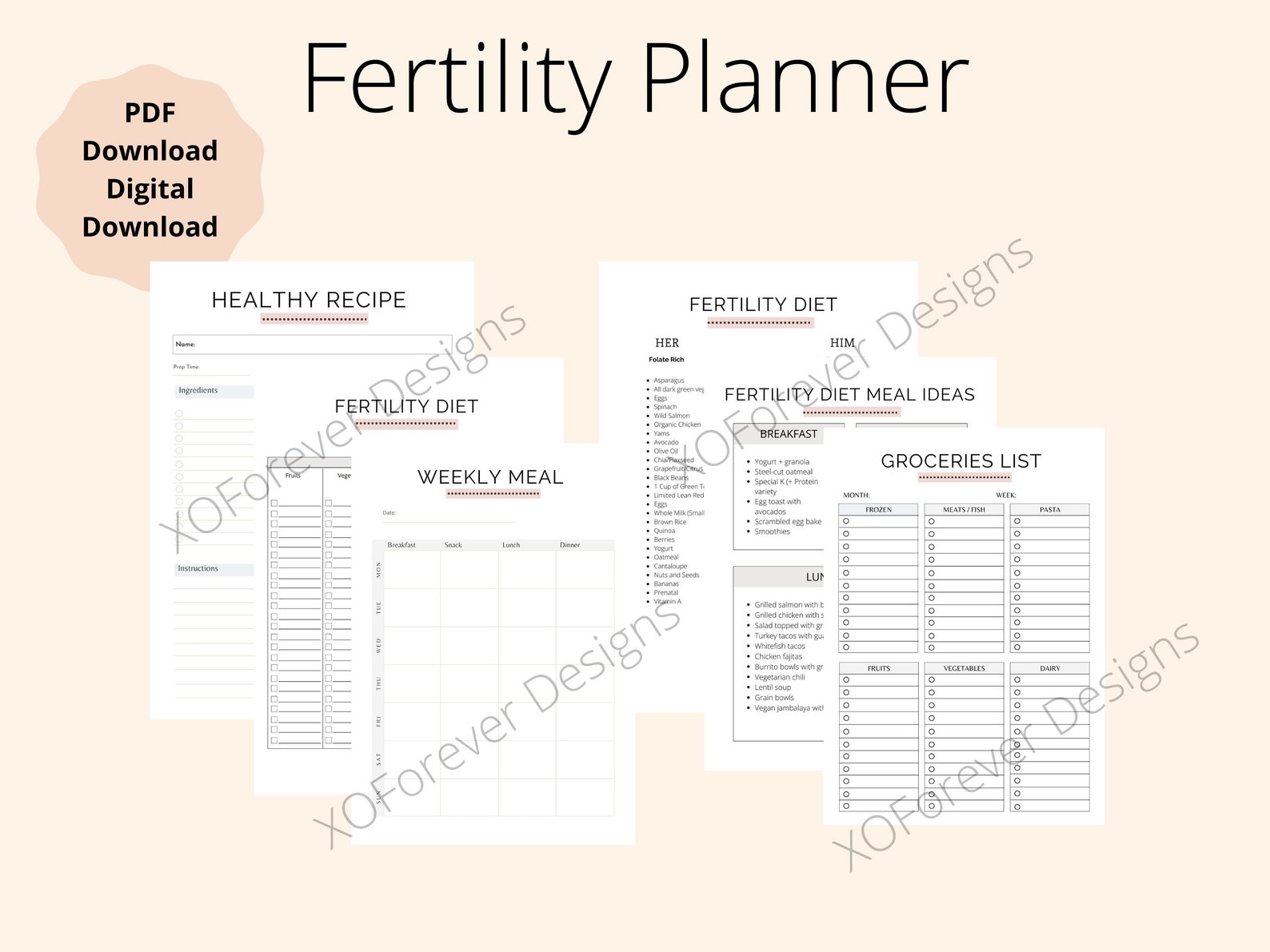 Fertility Planner | Printable Fertility Planner | Period Tracker ...