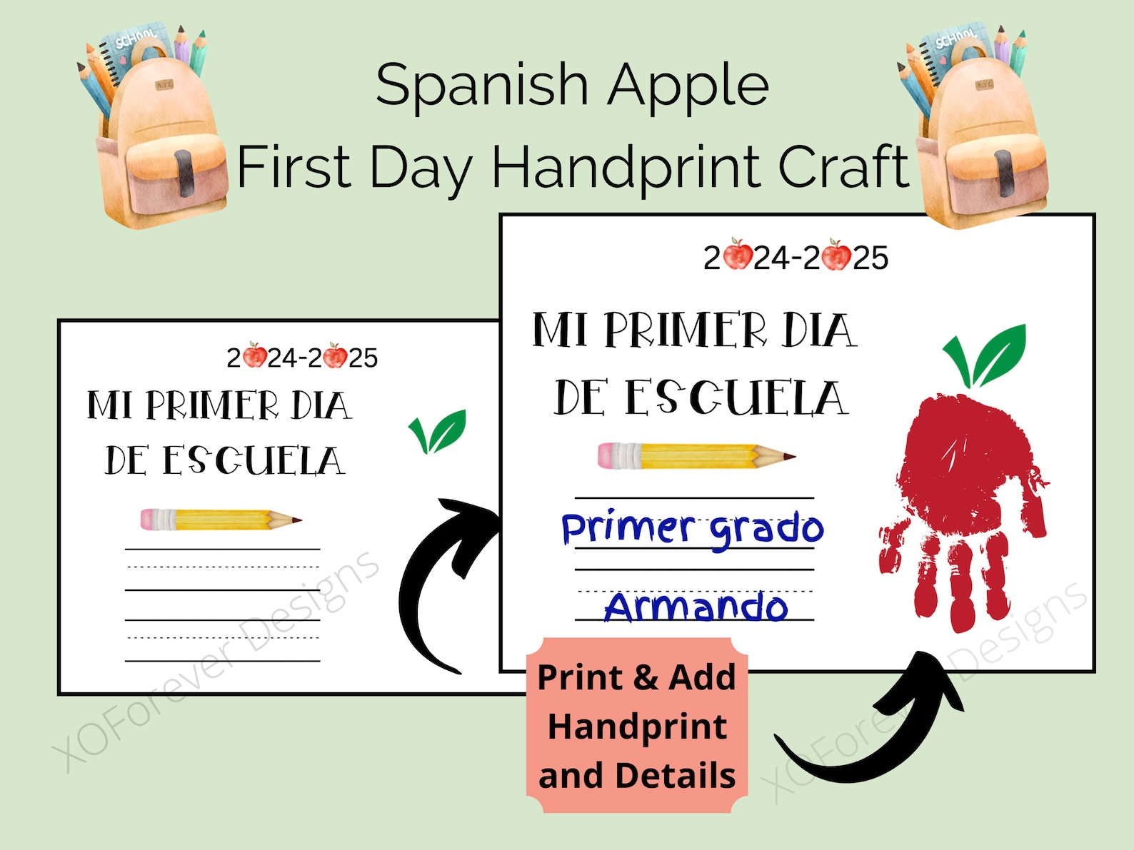 Spanish First Day of School Handprint | Memory Book | Teacher Resources ...