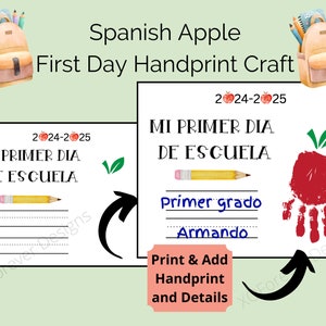 Spanish First Day of School Handprint | Memory Book | Teacher Resources ...