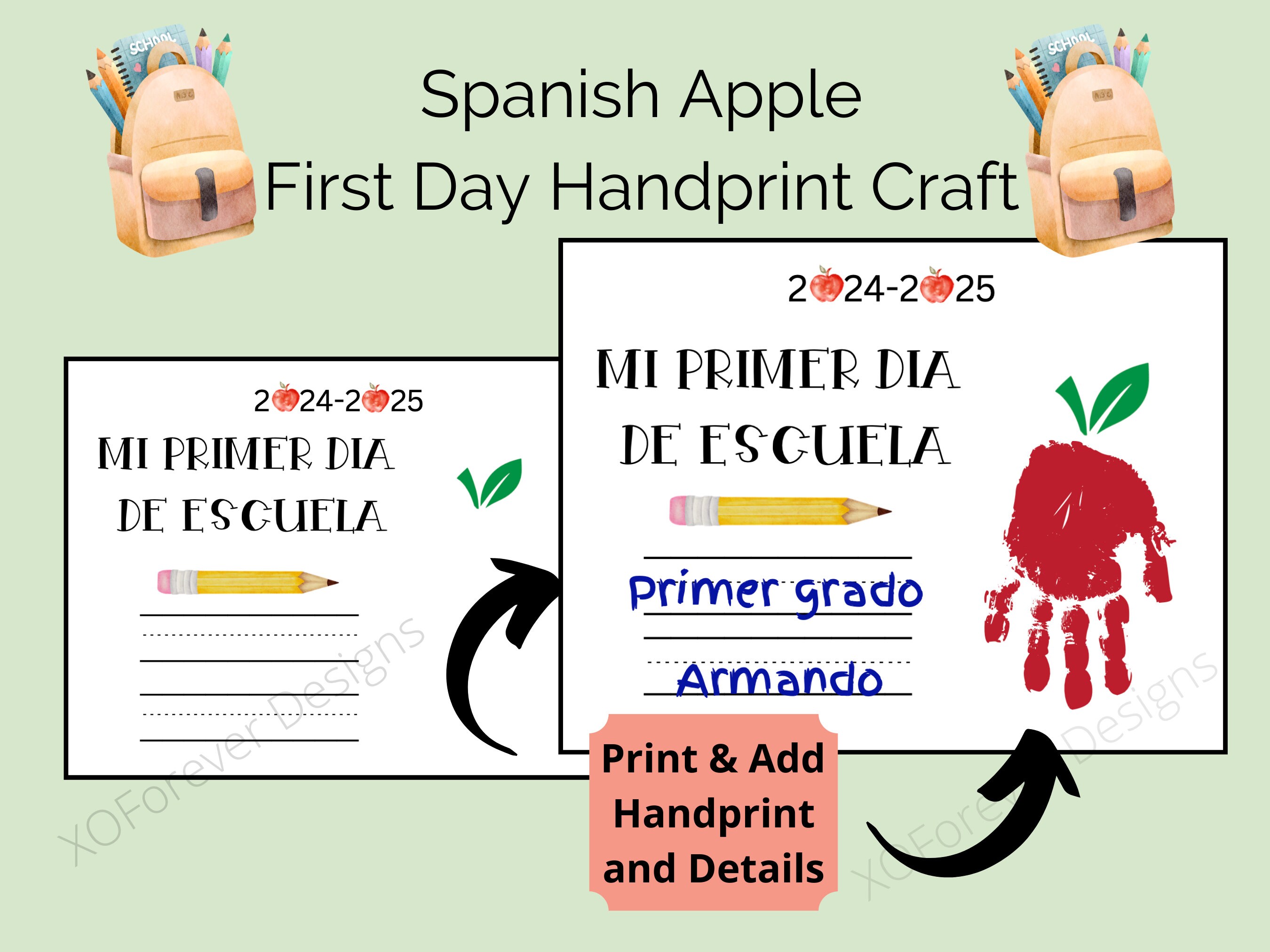 Spanish First Day of School Handprint | Memory Book | Teacher Resources ...